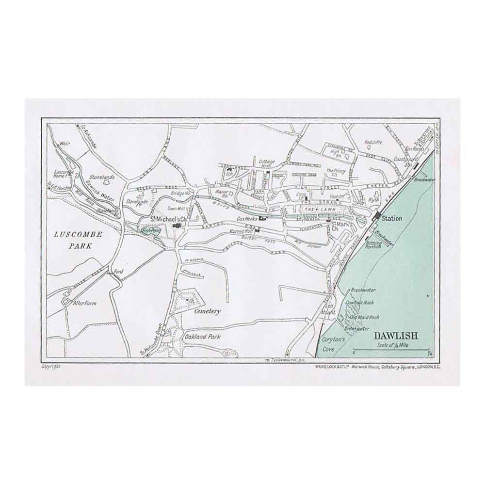 DAWLISH Street Plan / Map of the Town - Vintage Map 1935 | eBay