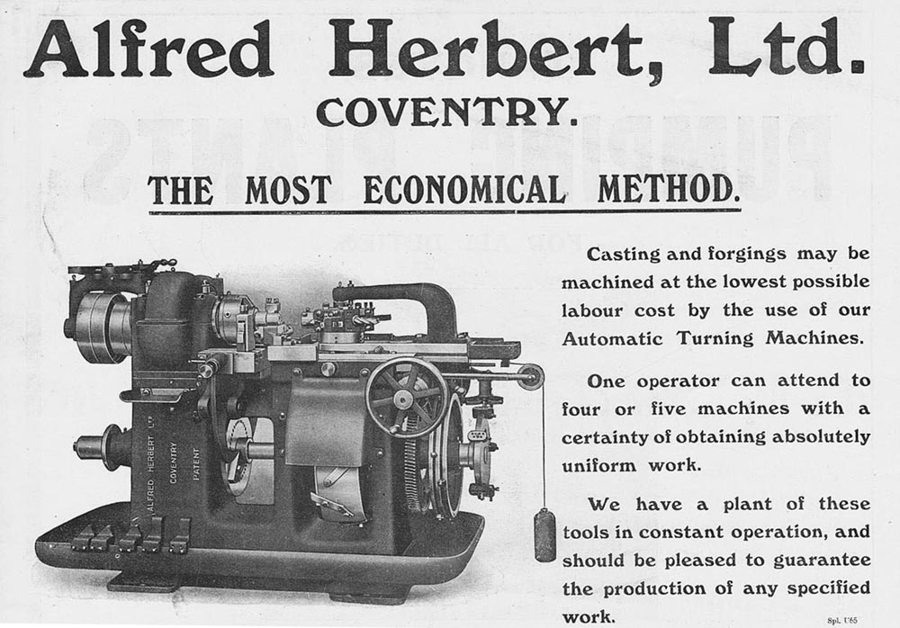 ALFRED HERBERT Ltd Coventry; Auto Turn Machine - Antique Engineering ...